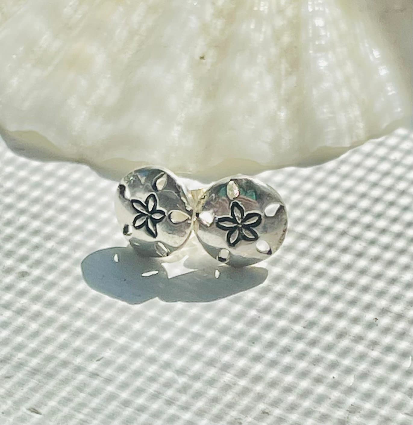 Sterling Silver Sand Dollar Stud Earrings – Sandy's Silver Collections